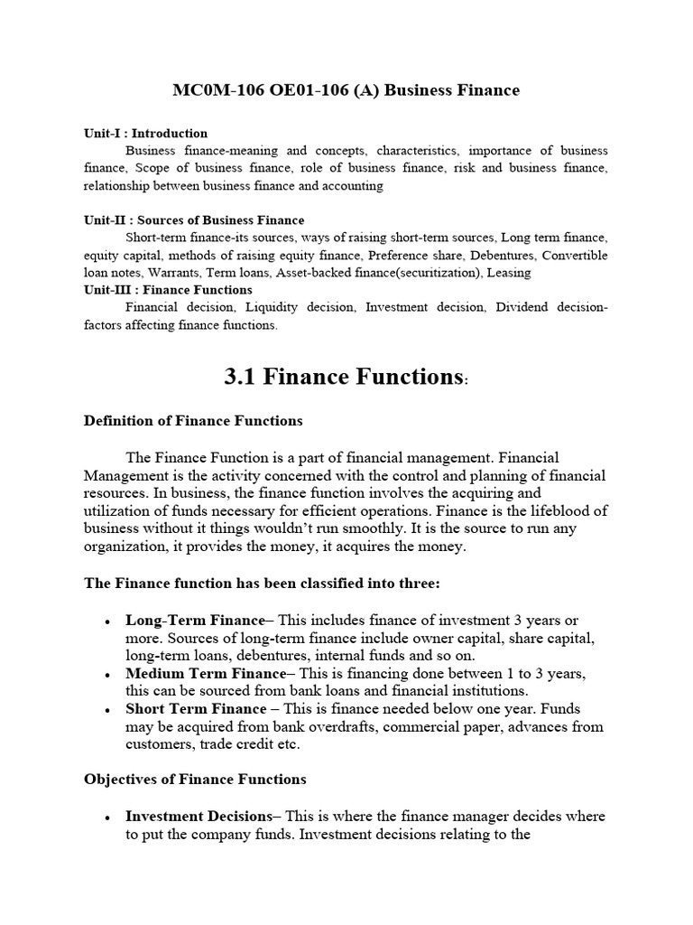 Unit-III Finance Function | PDF | Dividend | Investing