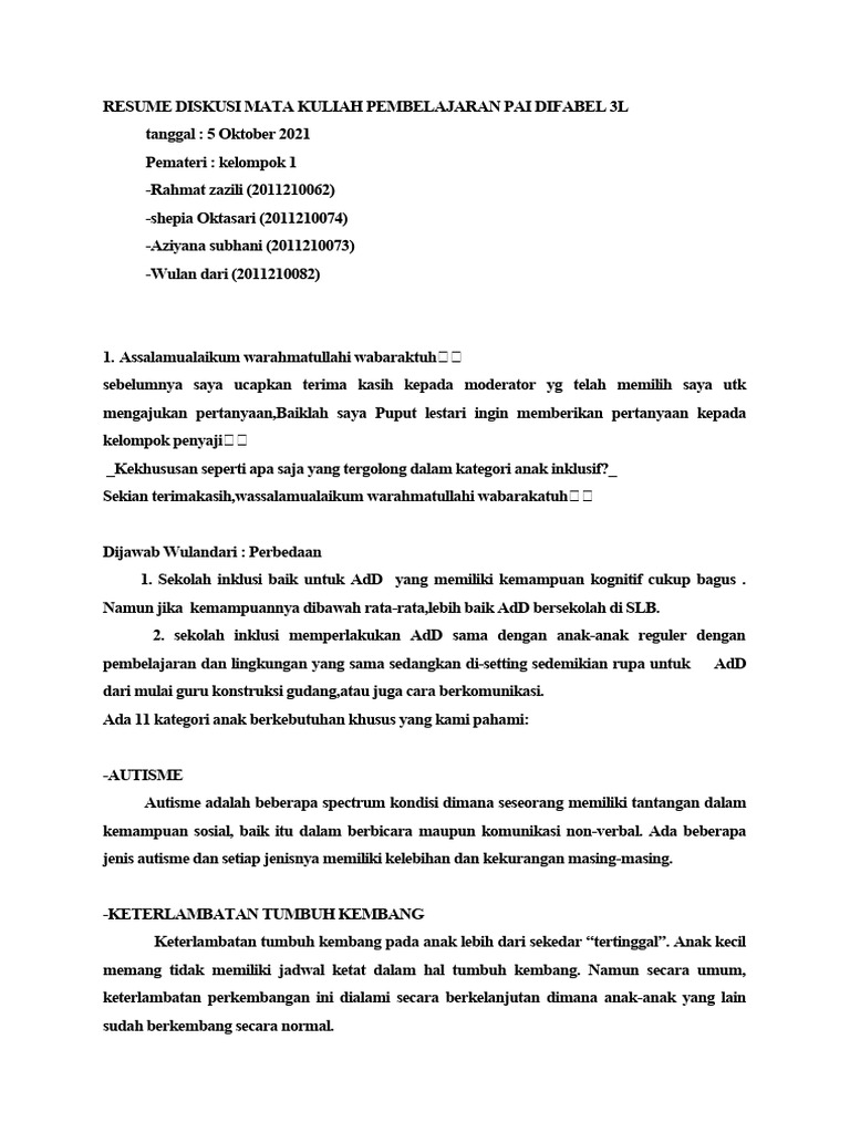 Resume Pai Difabel | PDF