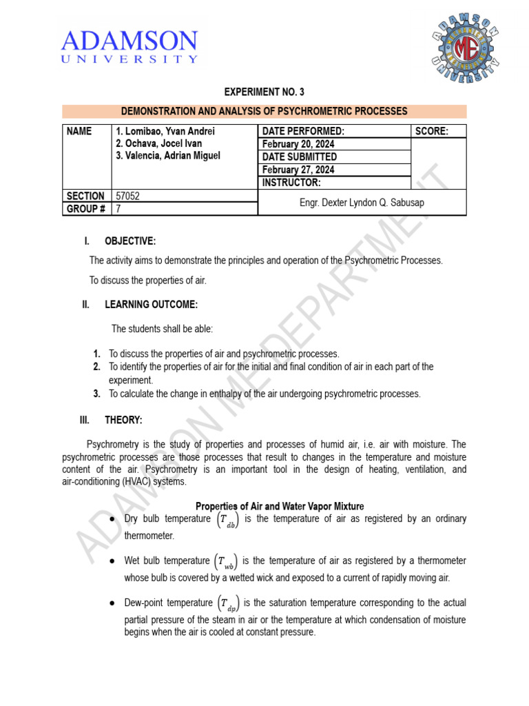 Psychrometric Processes in HVAC Analysis | PDF | Humidity ...