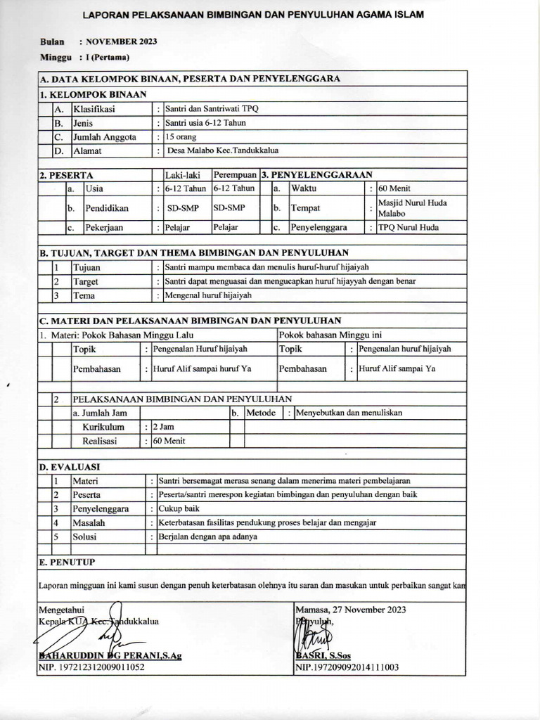Laporan Evaluasi | PDF
