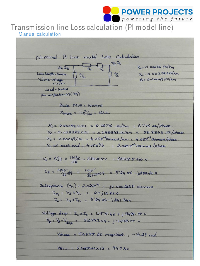 Transmission line-PI Model | PDF