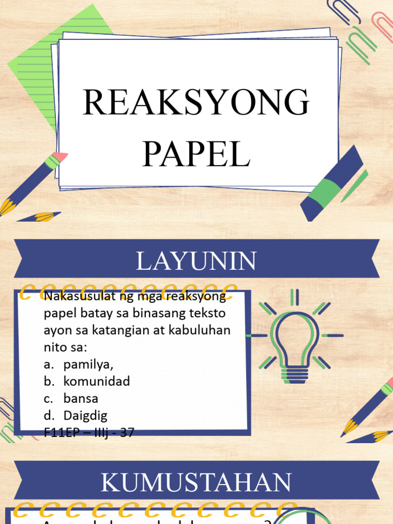 Reaksyong Papel | PDF