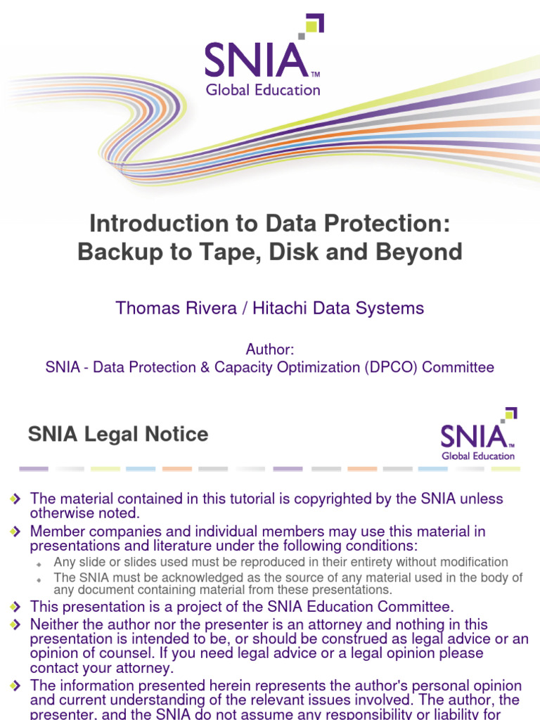 ThomasRivera Introduction To Data Protection | PDF | Backup | Computer Network