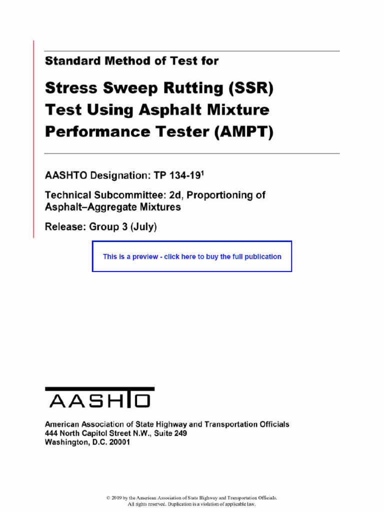 AASHTO TP 134 19 en | PDF | Road Surface | Stress (Mechanics)