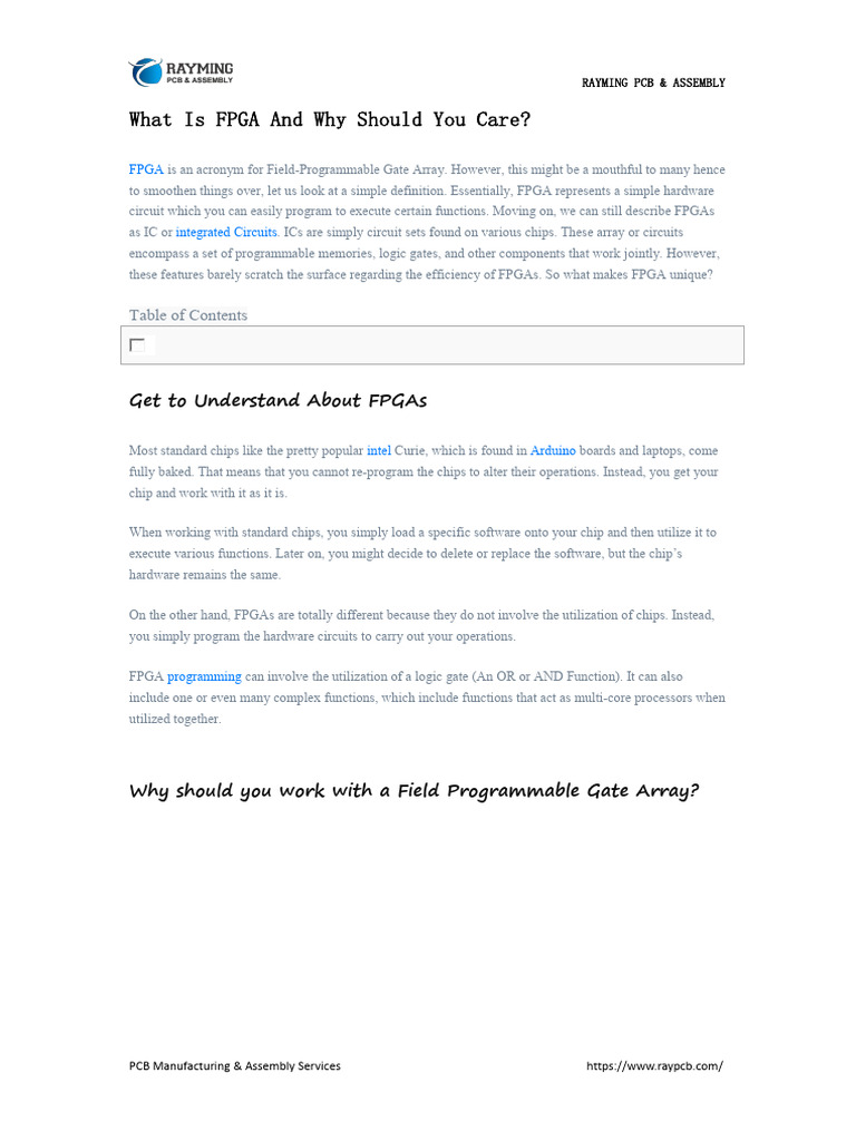 What Is FPGA and Why Should You Care | PDF | Field Programmable Gate ...