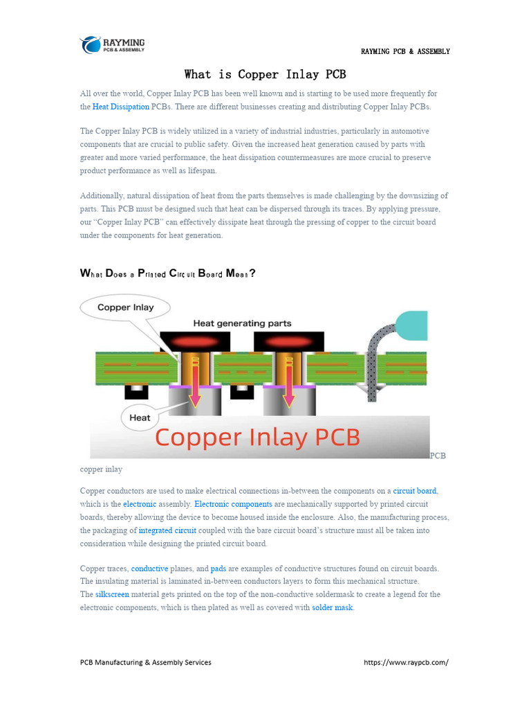 What is Copper Inlay PCB | PDF | Printed Circuit Board | Materials Science