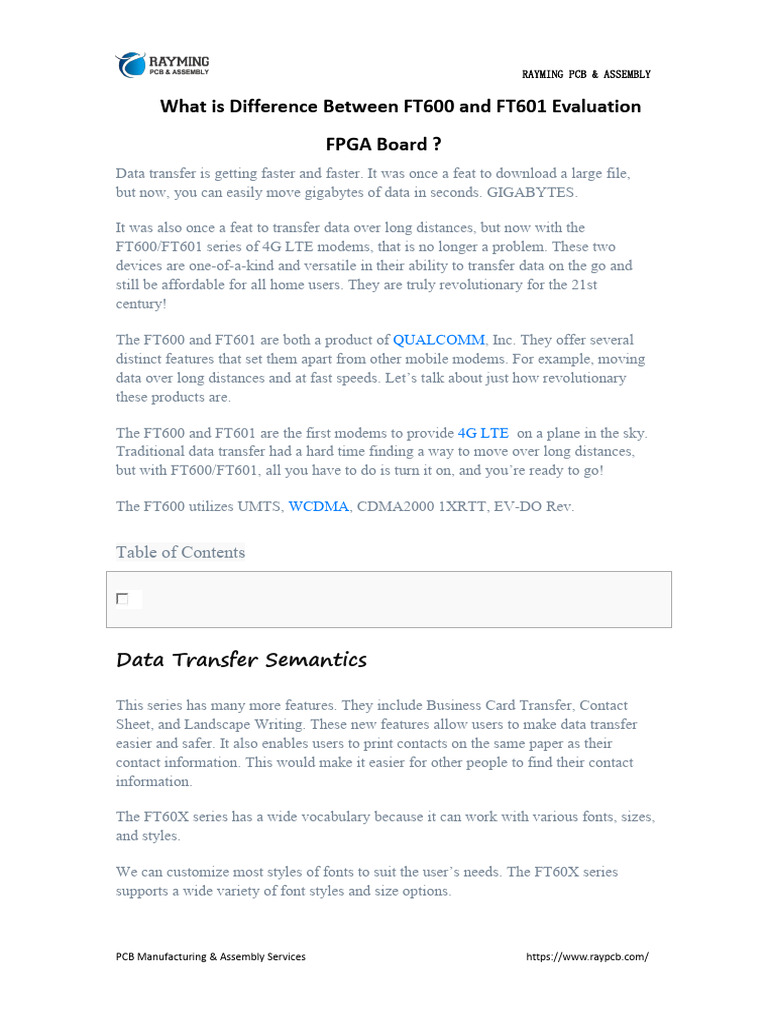 What Is Difference Between FT600 and FT601 Evaluation FPGA Board | PDF ...