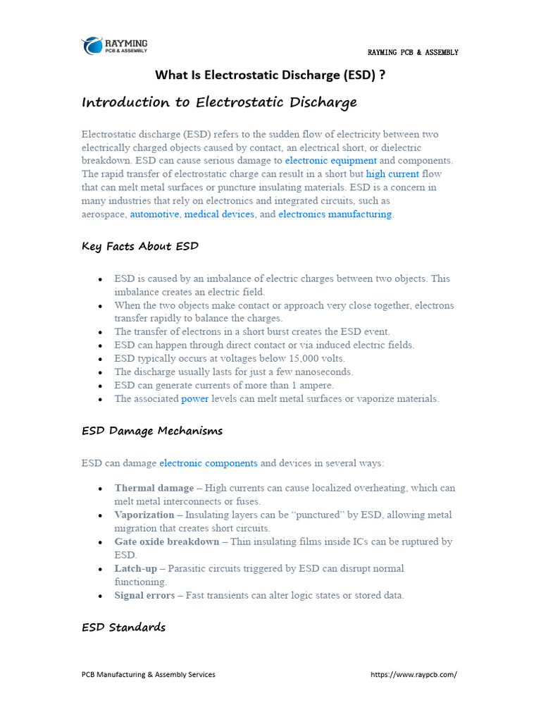 Understanding Electrostatic Discharge (ESD) | PDF | Electrostatic ...