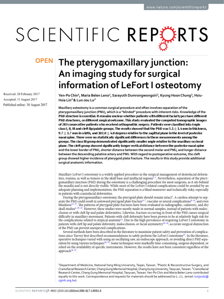 The Pterygomaxillary Junction | PDF | Surgery | Anatomical Terms Of ...