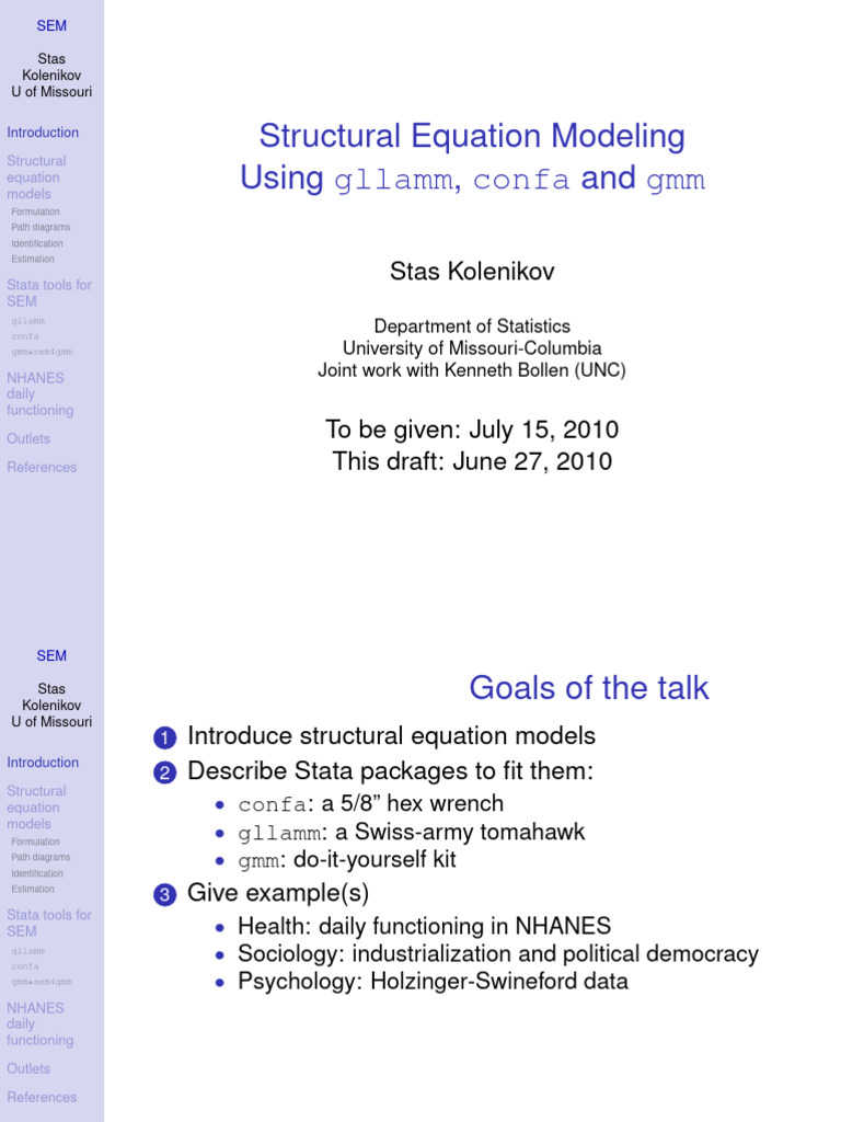 SEM Tools for Researchers | PDF | Structural Equation Modeling | Least Squares