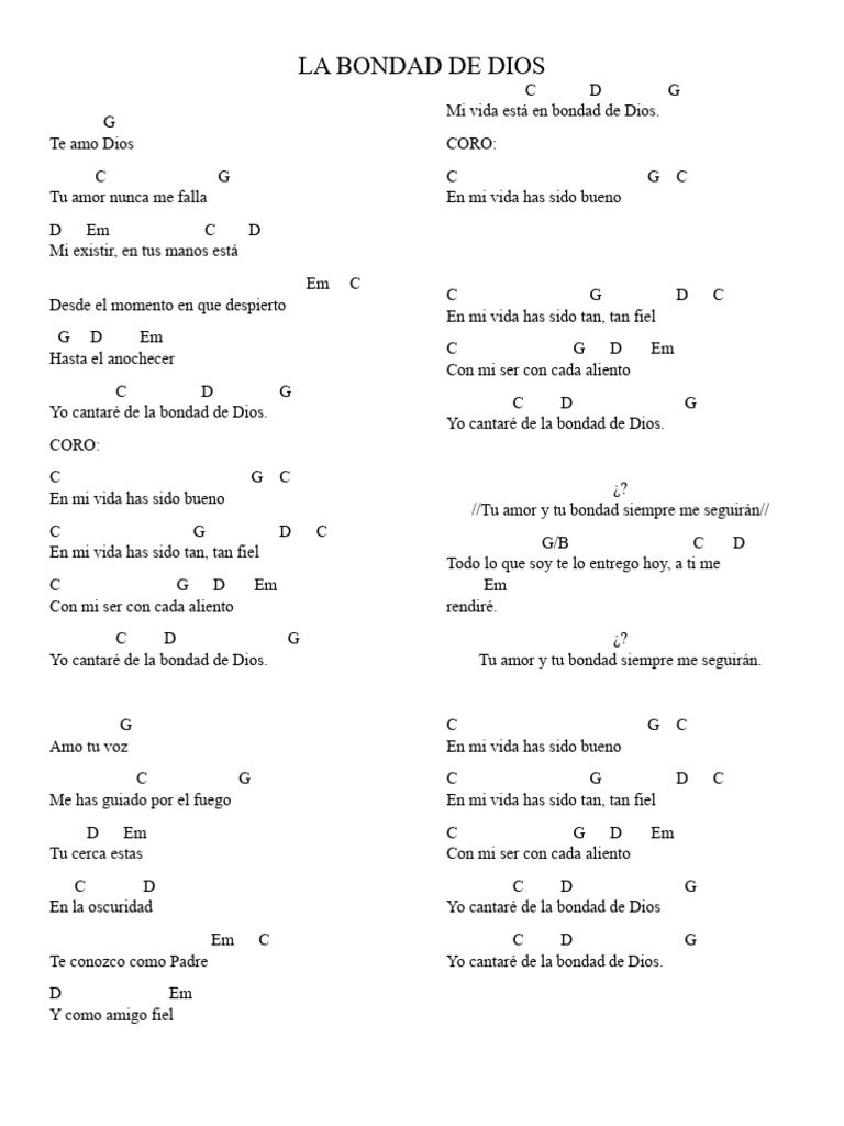 Canto a la Bondad de Dios | PDF
