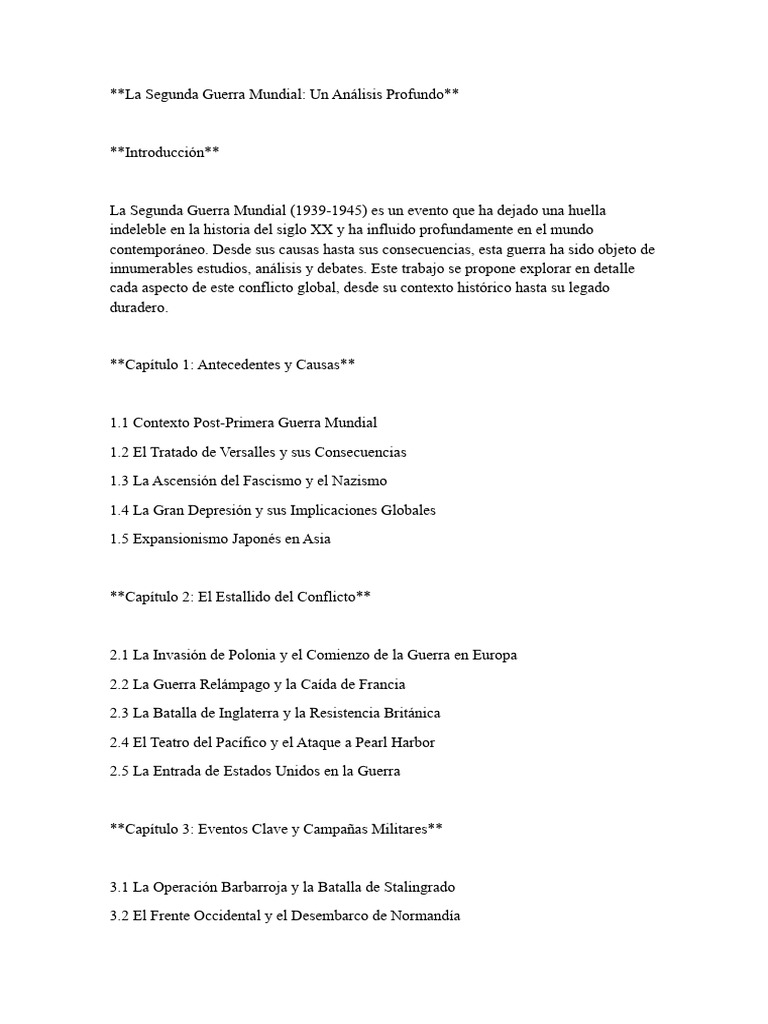 Análisis Completo de la Segunda Guerra Mundial | PDF | Segunda Guerra ...