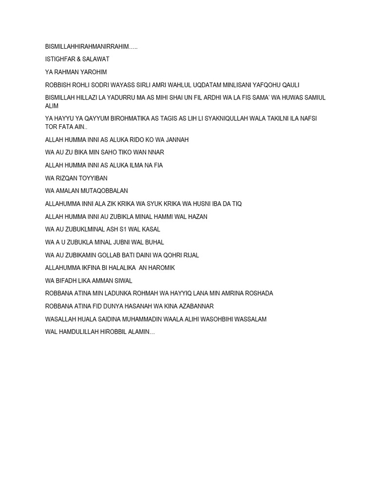 Doa Selepas Solat | PDF