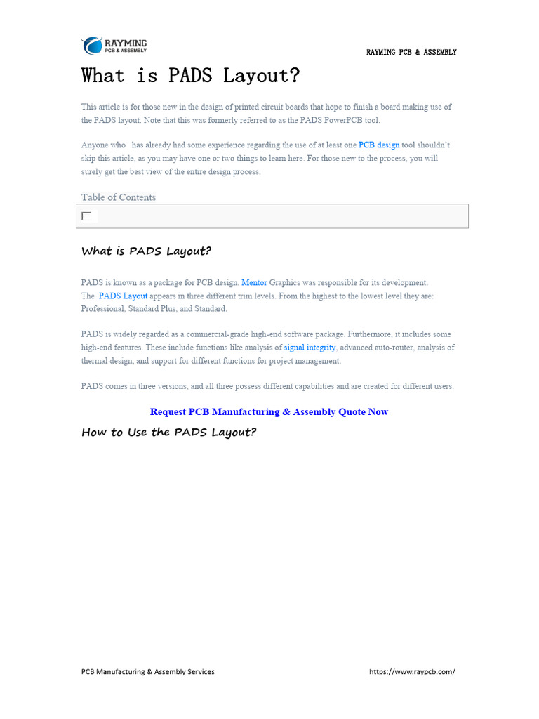 What Is PADS Layout | PDF | Printed Circuit Board | Computer Engineering