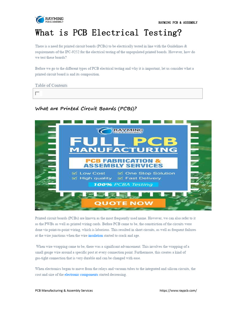 What Is PCB Electrical Testing | PDF | Printed Circuit Board ...
