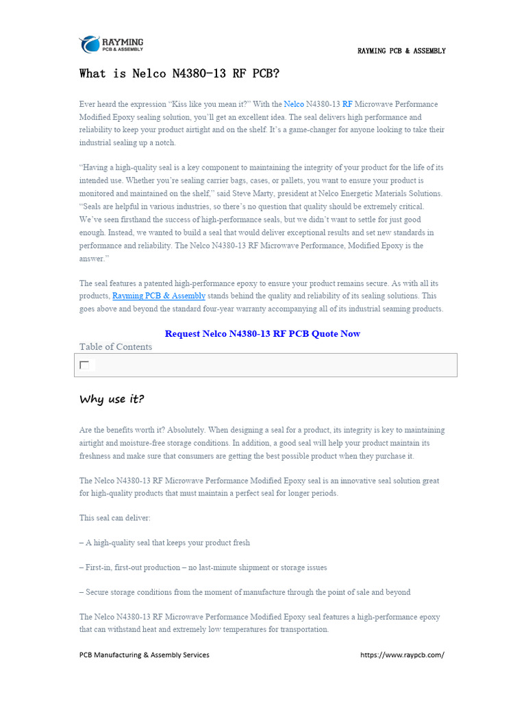 What is Nelco N4380-13 RF PCB | PDF | Printed Circuit Board | Epoxy
