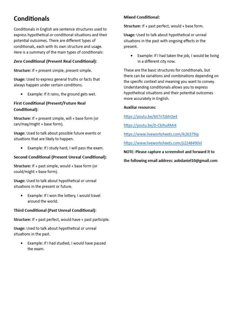 Conditionals | PDF | Linguistics | Syntax