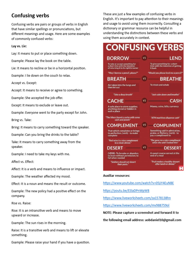 Confusing verbs | PDF