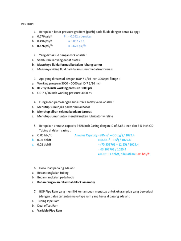 Kuis Teknik Pengeboran Minyak | PDF