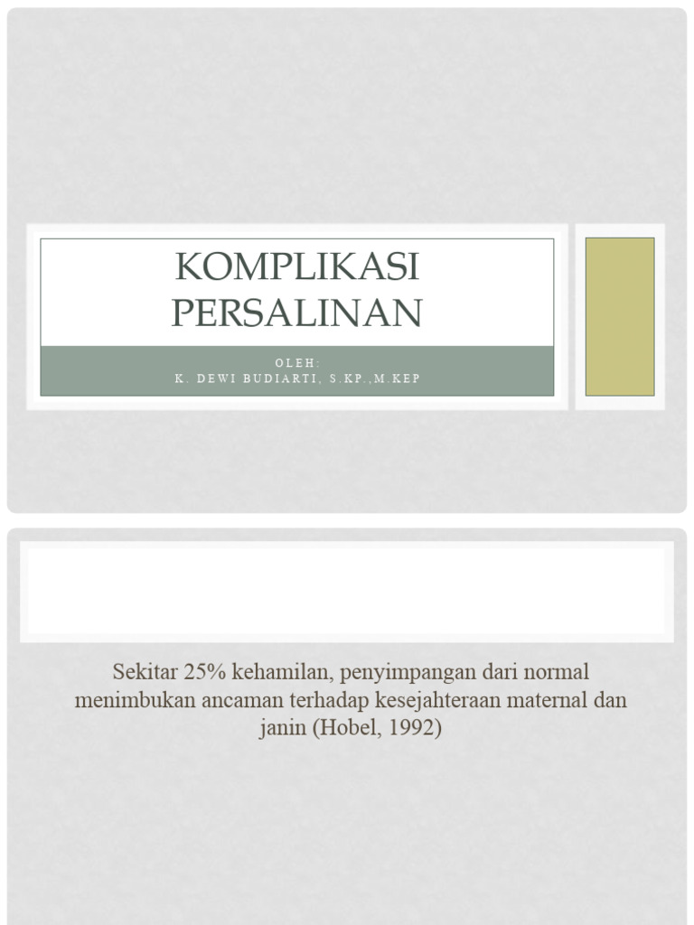 Komplikasi Persalinan | PDF