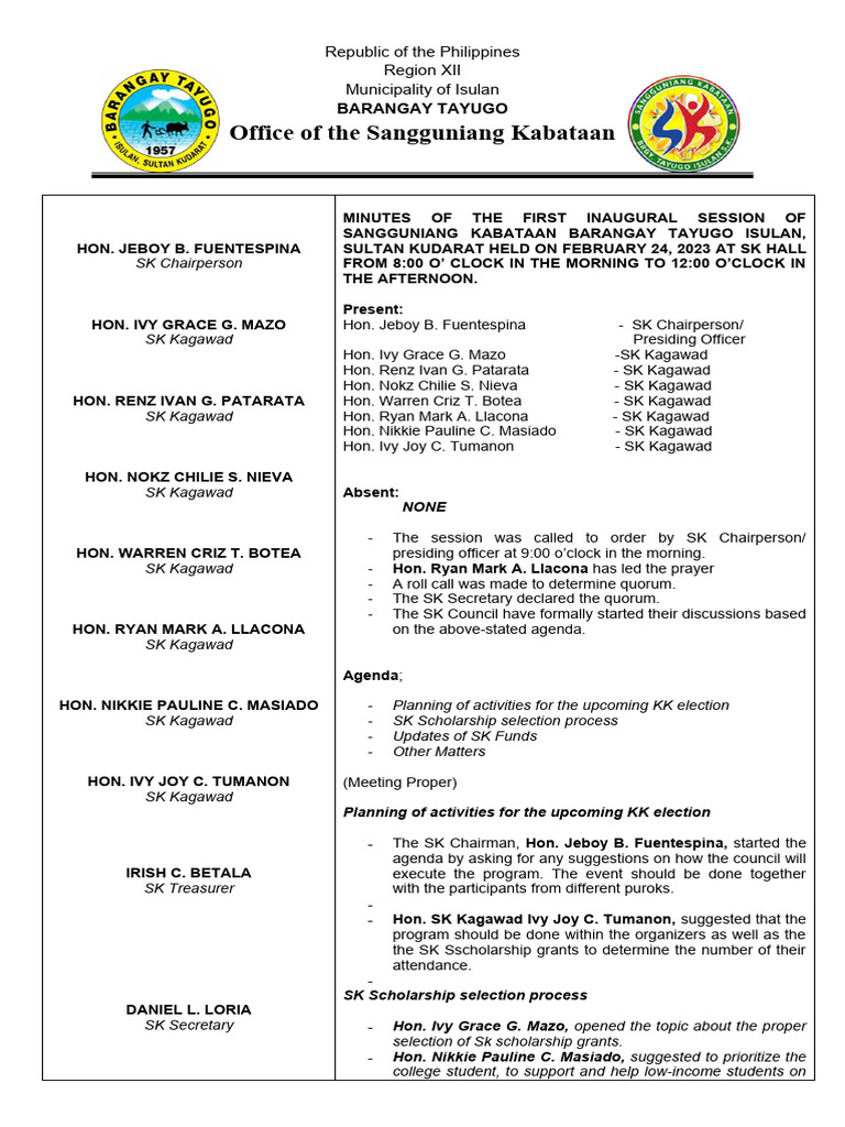SK Minutes February 2024 | PDF