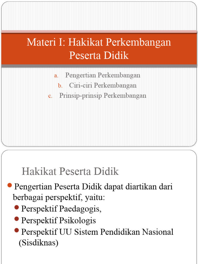 Hakikat dan Ciri Perkembangan Peserta Didik | PDF