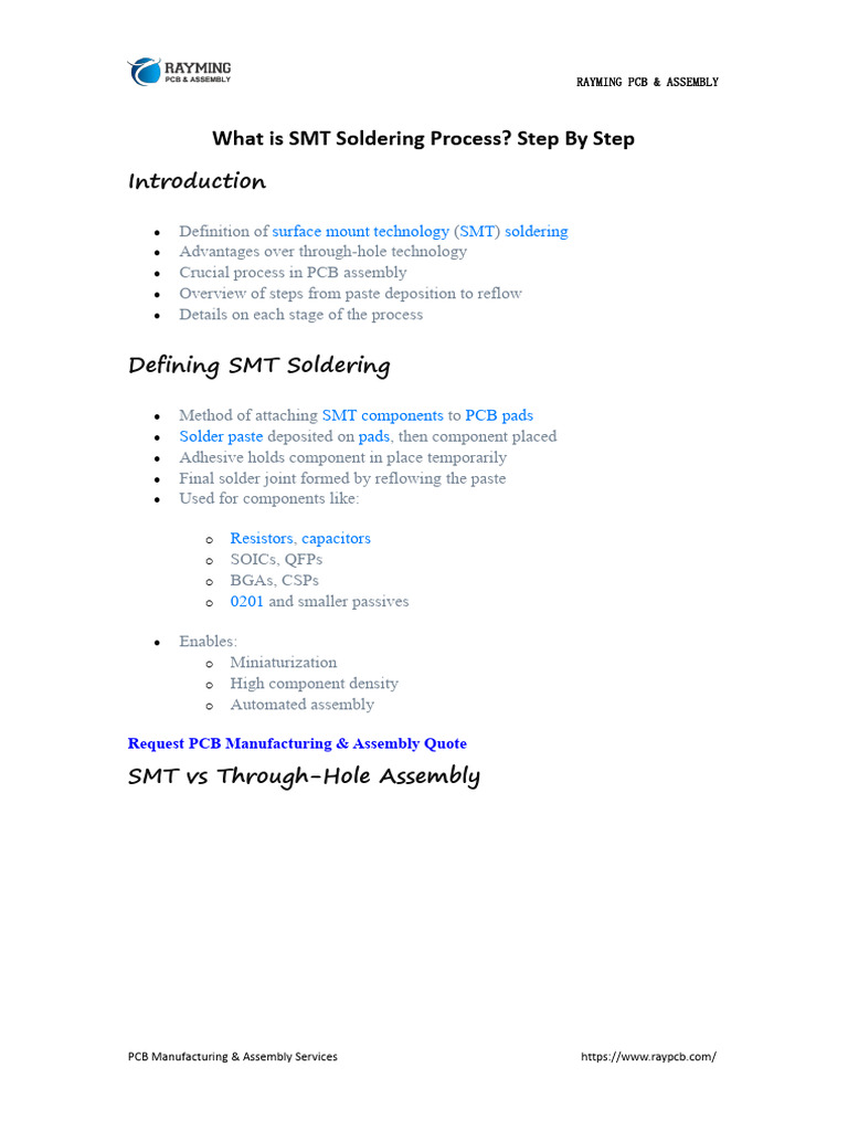 What is SMT Soldering Process Step by Step | PDF | Printed Circuit ...