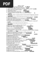 Medical Terminology Quiz Answers | PDF