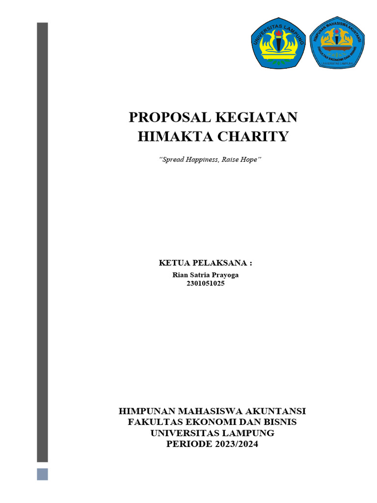 Proposal Himakta Charity 2024 (Insyaallah) | PDF