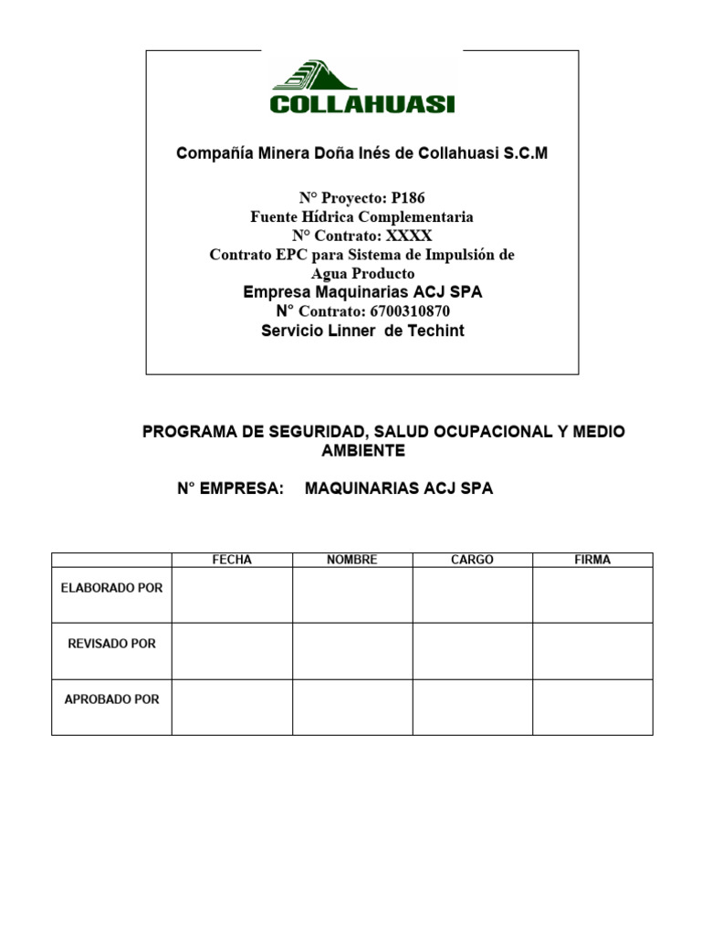 Formato Programa de Prevencion | PDF | Seguridad y salud ocupacional ...