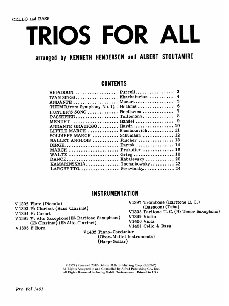 Trios-For-All Cello | PDF