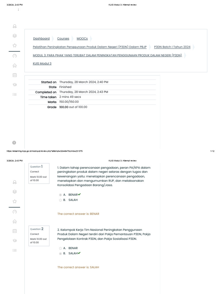 KUIS Modul 3 - Attempt Review | PDF