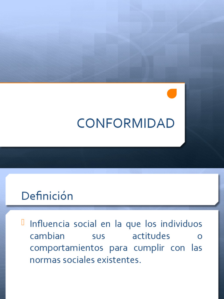 Factores de Conformidad y Obediencia Social | PDF | Conformidad ...