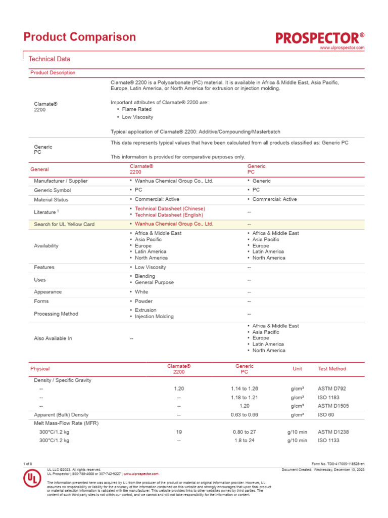 Clarnate® 2200 - Generic PC | PDF | Wear | Materials