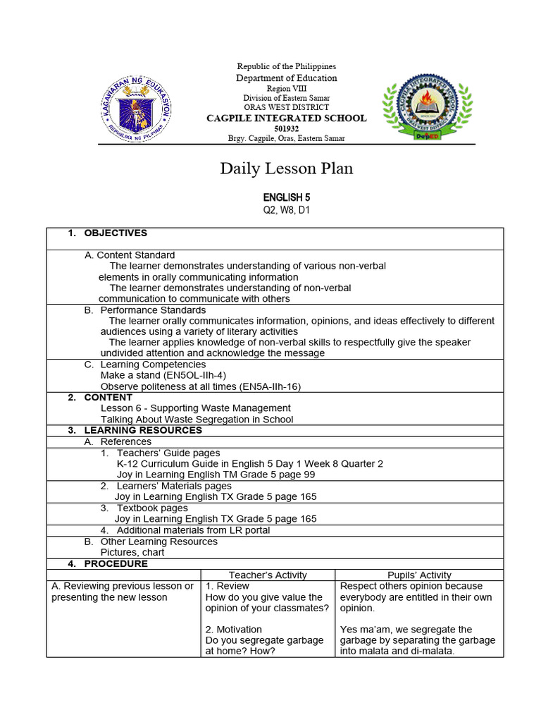 DLP-ENG-Q2-W8 | PDF | Learning | Reading Comprehension