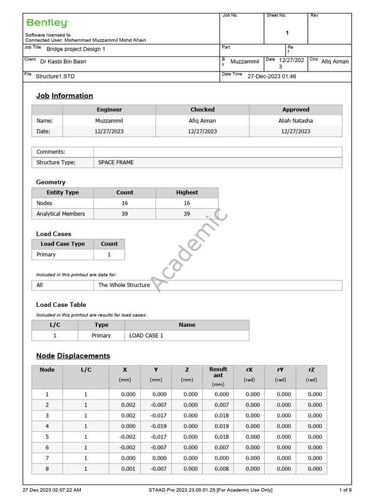 Bridge Project Design 1 First | PDF | Beam (Structure) | Mechanical ...