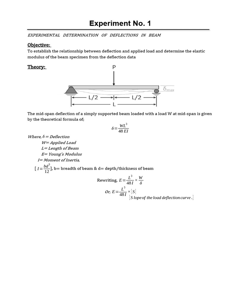 #Deflection of Beam - Lab Report Final | Download Free PDF | Young's ...