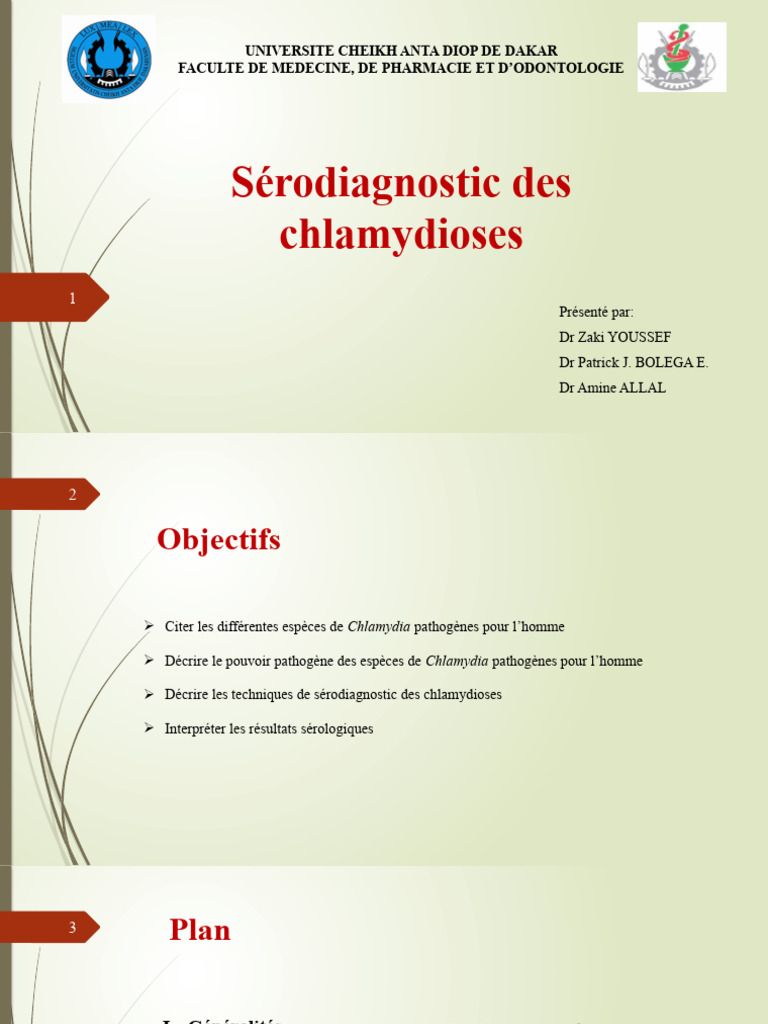 Sérodiagnostic des chlamydioses | PDF | Sérologie | Sciences de la santé