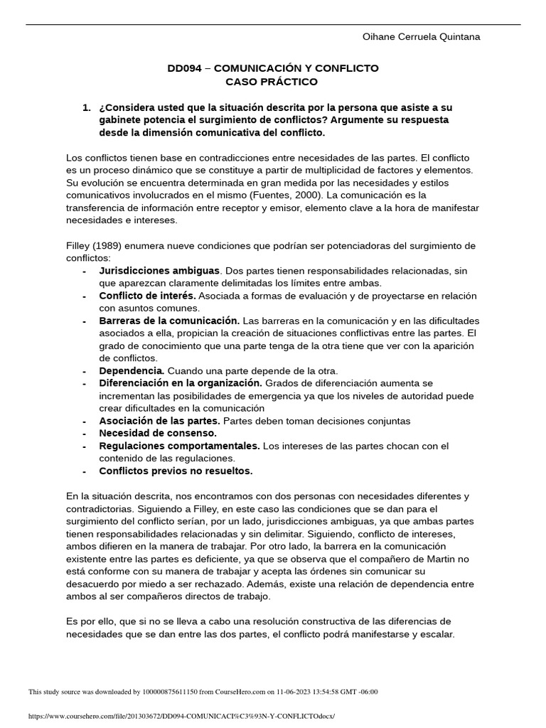 DD094 Comunicaci N y Conflicto | PDF | Temor | Comportamiento