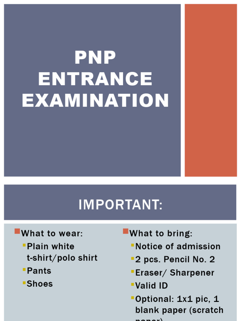 PNP Entrance Exam_open as Slide Show | PDF | President Of The ...