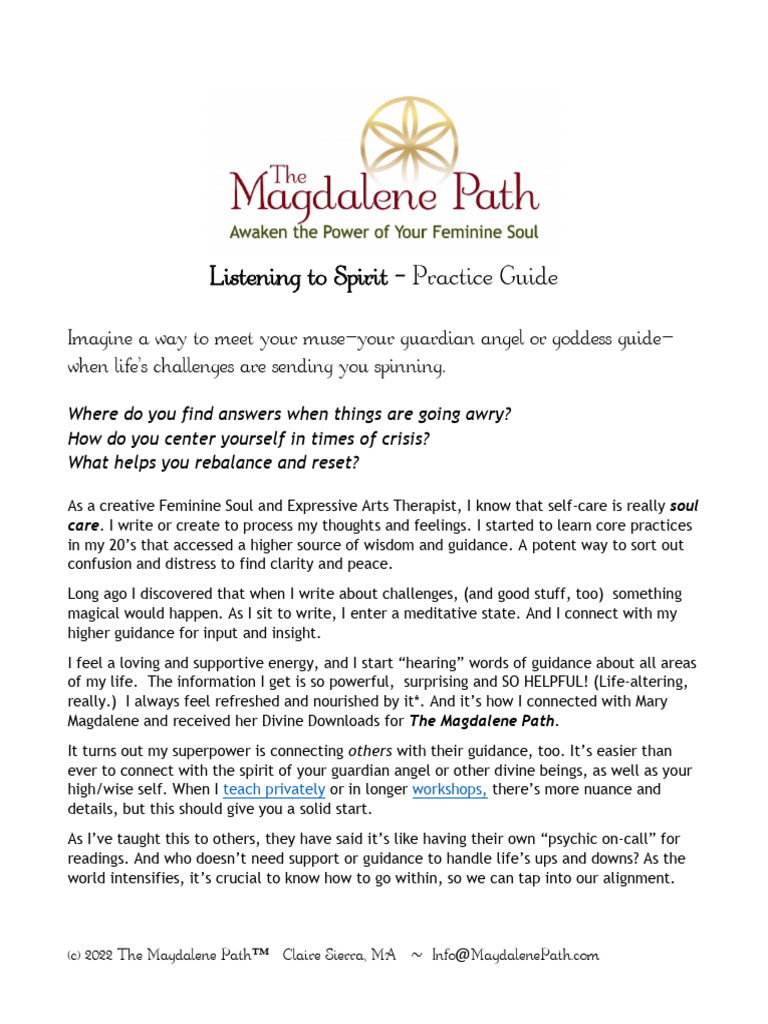 Listening To Spirit-Process | PDF | Self-Improvement