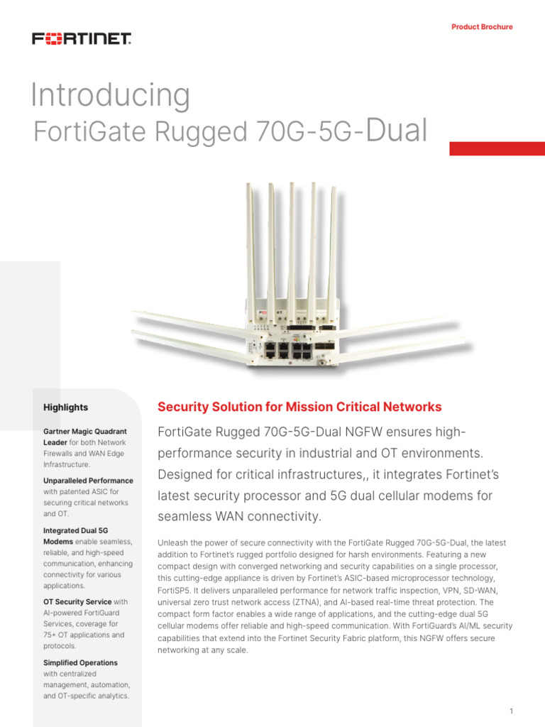 Introducing Fortigaterugged 70g 5g Dual | PDF | Computer Network | Computer Science