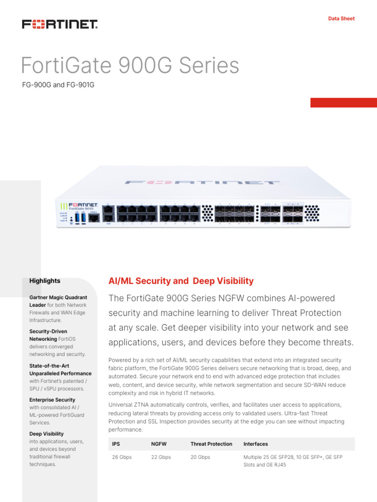 Fortigate 900g Series | PDF | Computer Network | Security