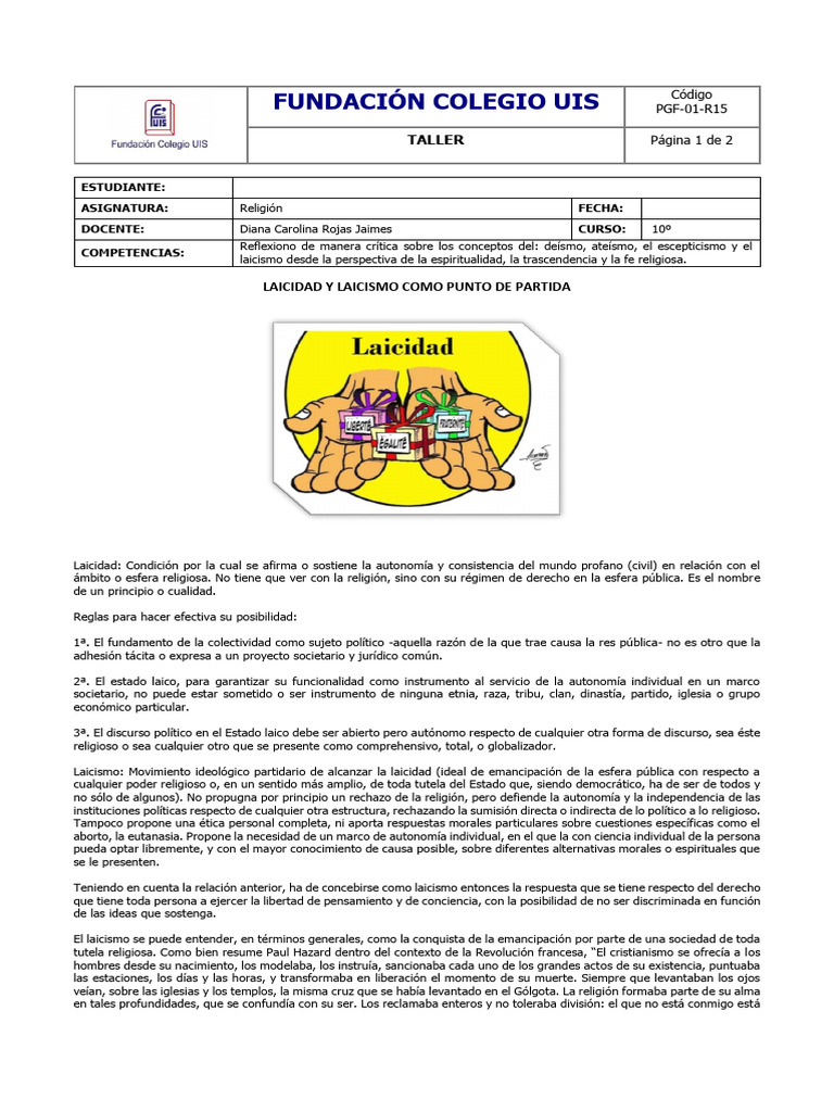 Guía de Religión Décimo | Descargar gratis PDF | Secularidad | Ciencias ...