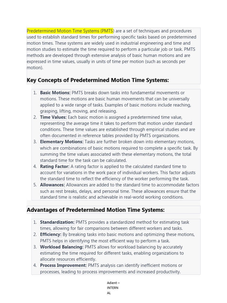 Predetermined Motion Time Systems - by - Sku | PDF | Human Factors And ...