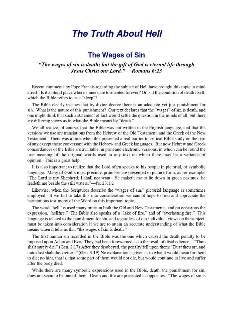 The Truth About Hell | PDF | Hell | Eternal Life (Christianity)