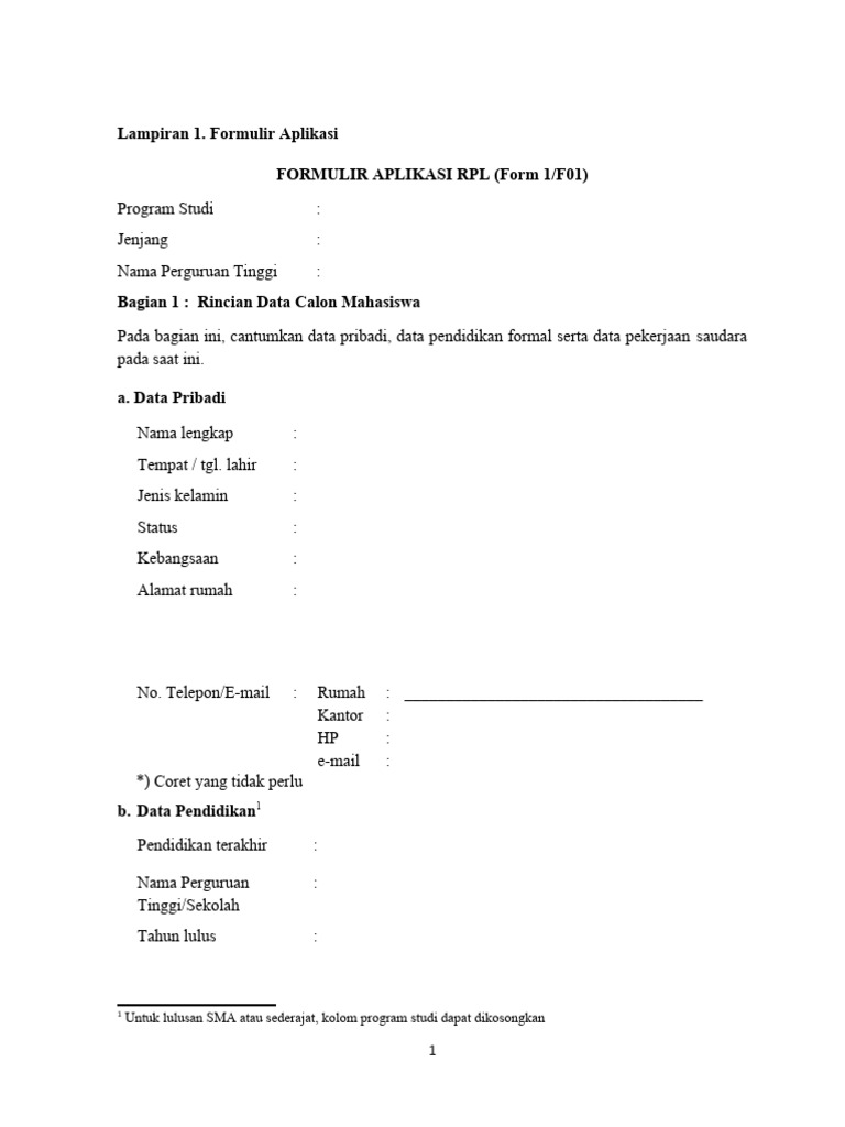 Formulir Evaluasi Diri RPL 2324 OK | PDF