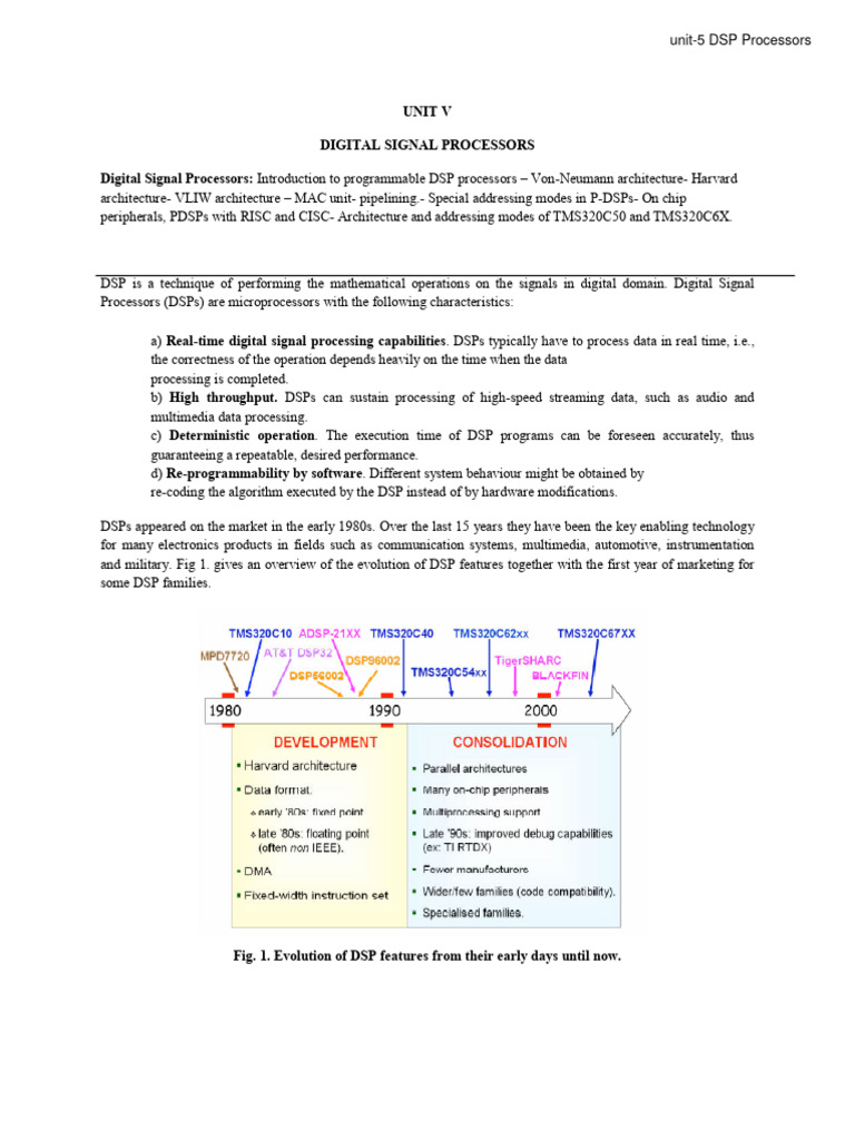 DSP Unit-5 Final | PDF | Digital Signal Processor | Cpu Cache