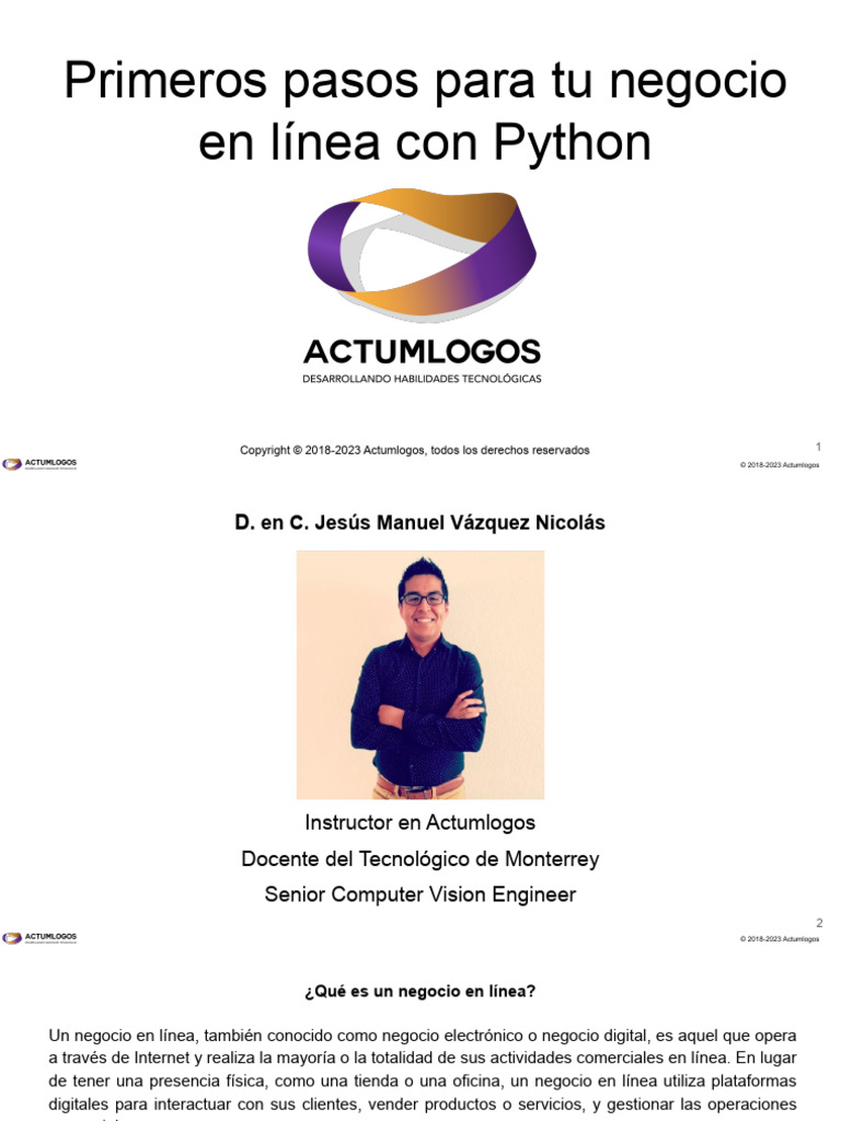Primeros Pasos para Tu Negocio en Línea Con Python | PDF | Marketing | Internet