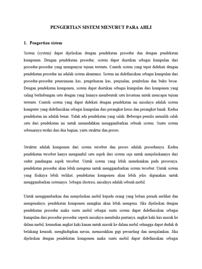 Pengertian Sistem Menurut para Ahli | PDF